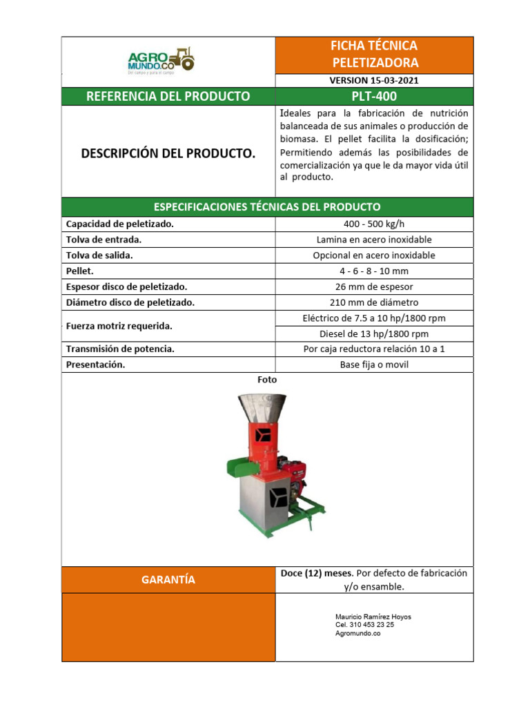 Ficha Tecnica PLT-400 | PDF