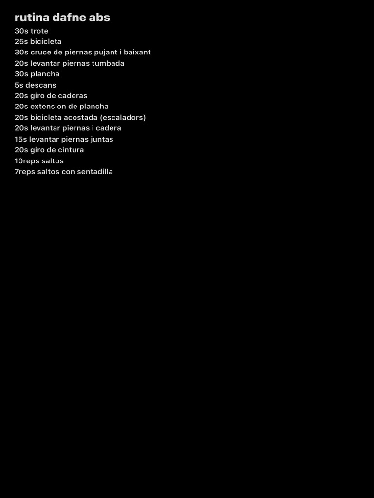 Rutina Dafne Abs | PDF