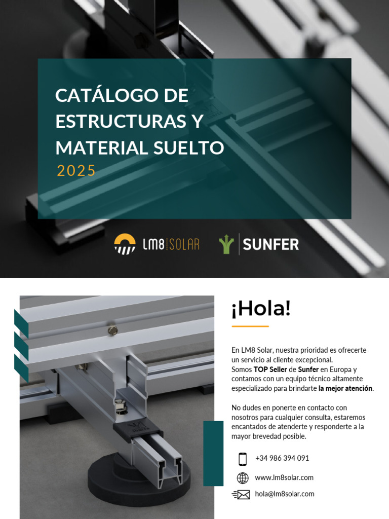 Estructuras LM8 Solar 01.2025 | PDF | Tornillo | Aluminio