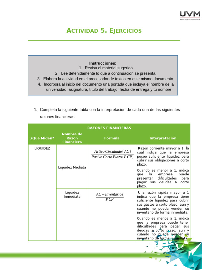 U4 Ejercicios | PDF | Tasa interna de retorno | Costo de oportunidad