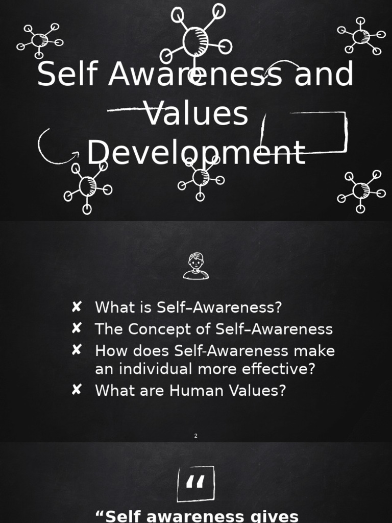 Self Awareness, Values and Development | PDF | Self Awareness | Thought