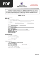 DepED Intake Sheet Forms Per DO 40, S. 2012 | PDF