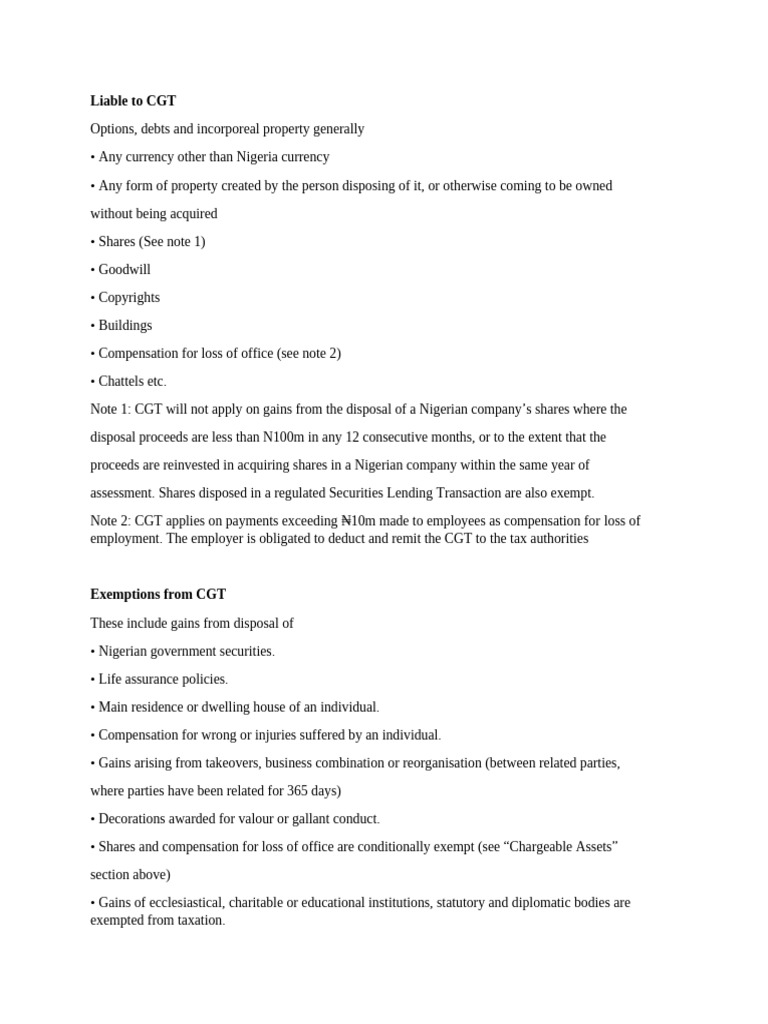 Liable to CGT | PDF | Taxes | Tax Deduction
