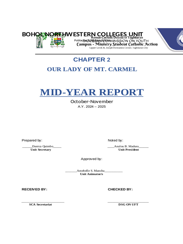 Bohol Northwestern Colleges Mid-Year Report | PDF