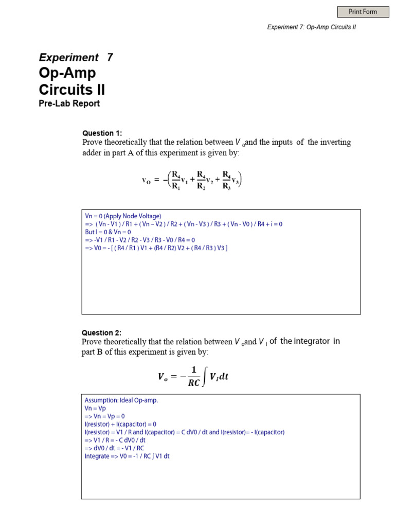 200700306 Experiment 07 a PreLab | PDF
