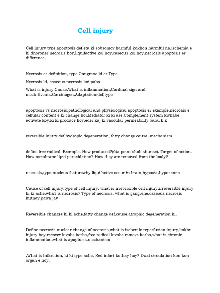 Patho Prof Viva Sorted (1st Term) | PDF | Neoplasms | Carcinoma