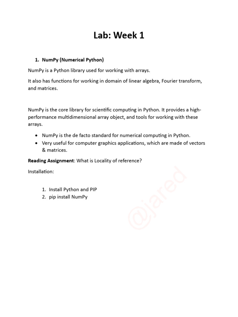 CG Lab Week 1 - For Students | PDF | Matrix (Mathematics) | Operator Theory