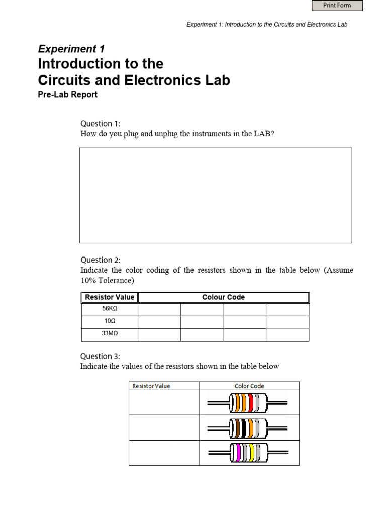 Experiment 01 A PreLab | PDF | Electronics | Capacitor