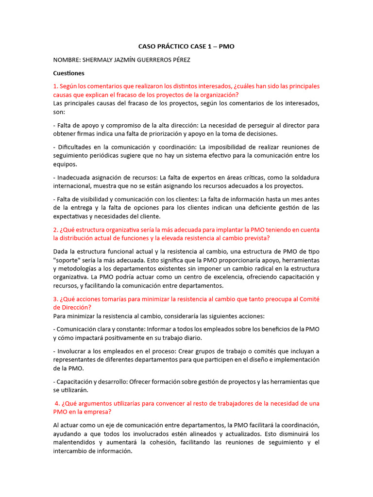 Caso Práctico Case 1 | PDF | Toma de decisiones | Business