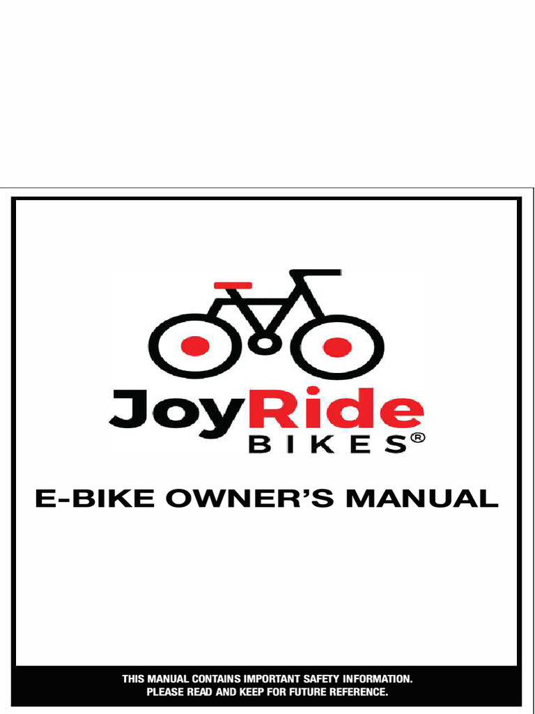 Joyride Manual-Hurley eBikes-All Bikes | PDF