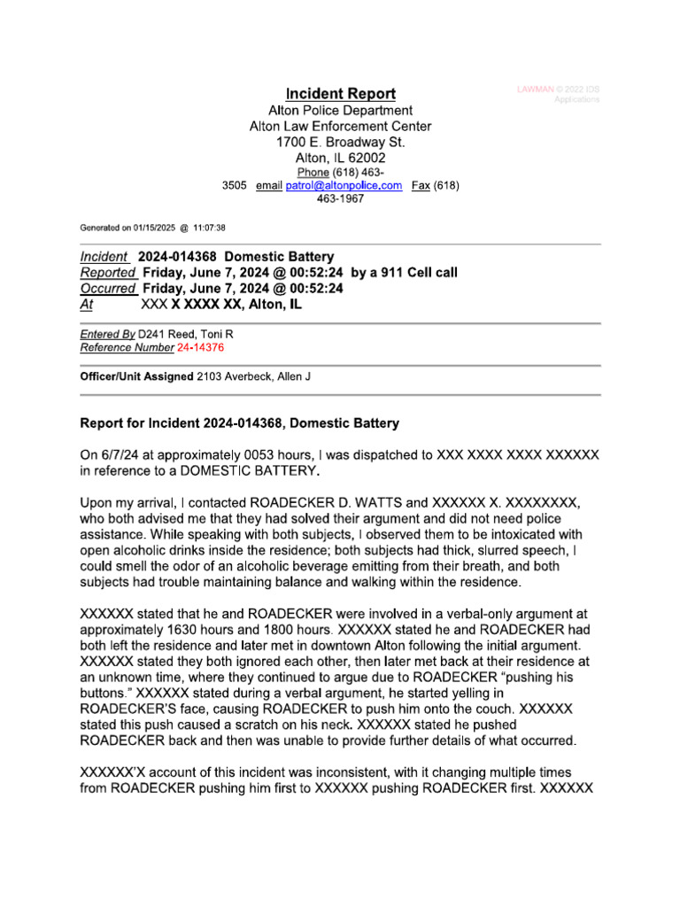 Alton Police Report 1 | PDF