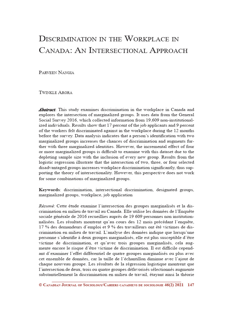 Khaggerty, Nangia Workplace | PDF | Intersectionality | Discrimination