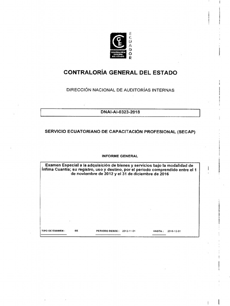 Examern 323 Secap No | PDF | Auditoría | Contador