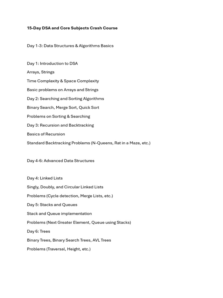 15_Days DSA Plan | PDF 15_Days DSA Plan | PDF