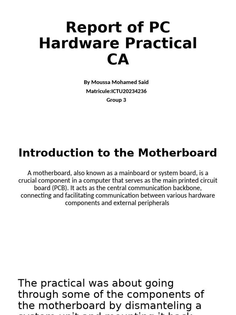 Report of PC Hardware Practical CA | PDF | Usb | Computer Hardware