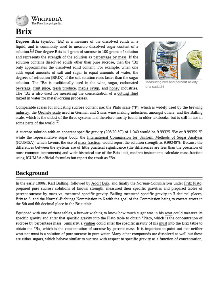 Brix | PDF | Metrology