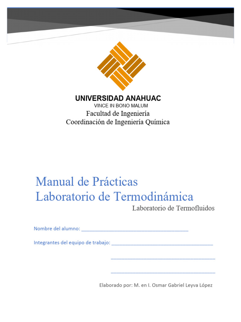 Manual de Prácticas de Termodinámica | PDF | Presión | Laboratorios