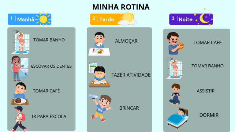 Rotina Diária: Manhã, Tarde e Noite | PDF