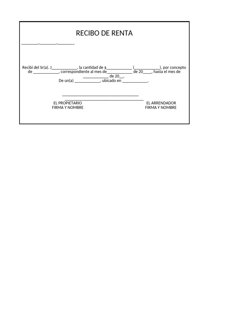 Recibo de Renta | PDF