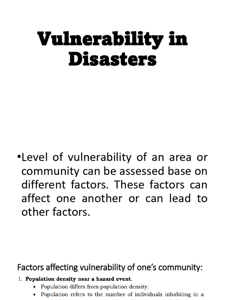 PDF 6 Vulnerability in Disasters | PDF