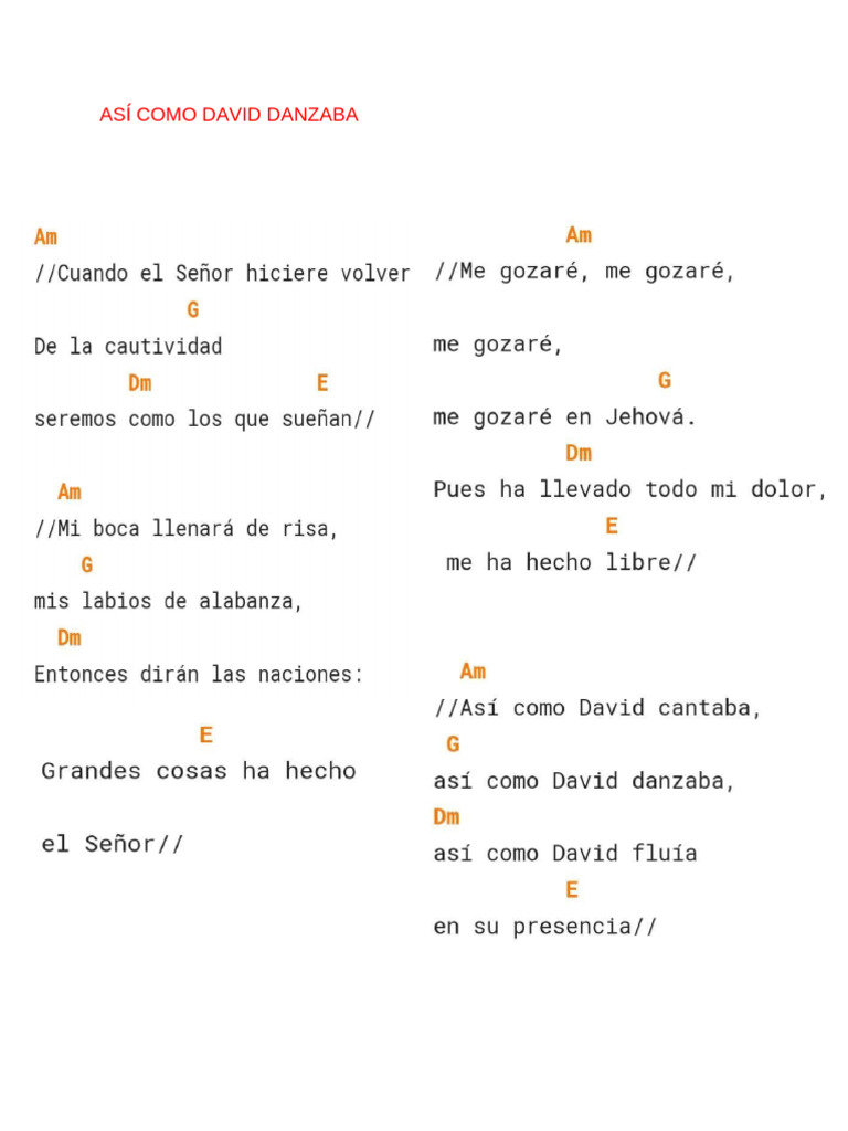 Así Como David Danzaba | PDF