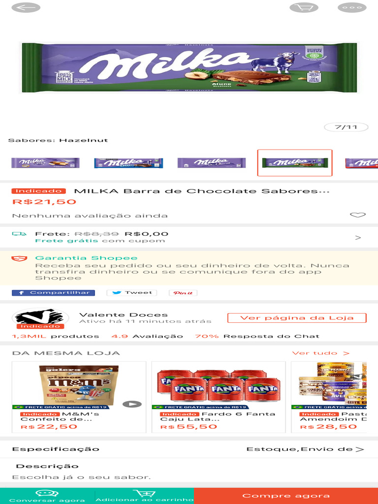 MILKA Barra de Chocolate Sabores Chocolate Importado Barra 100g Shopee ...