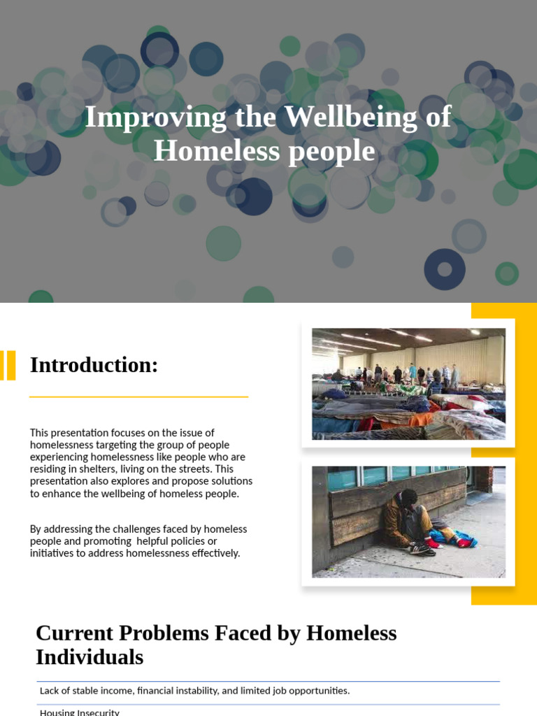 Improving The Wellbeing of Homeless People | PDF | Homelessness ...