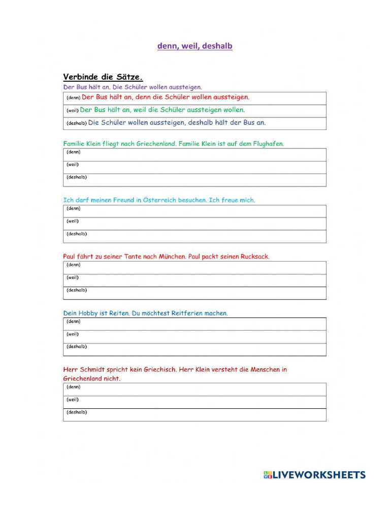Denn Weil Deshalb | PDF