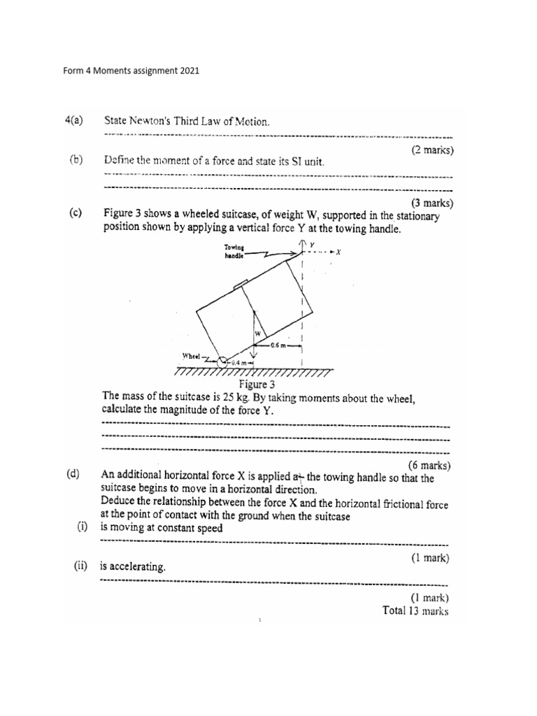 Form 4 Moments Assignment 2021 | PDF