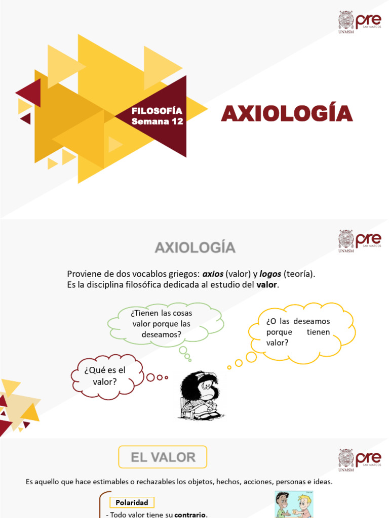 Filosofía Semana12 (Axiología) | PDF | Placer | Axiología