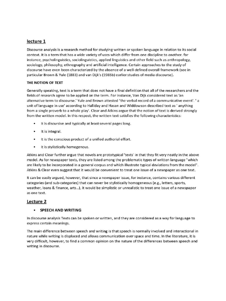 Discourse Analysis | PDF