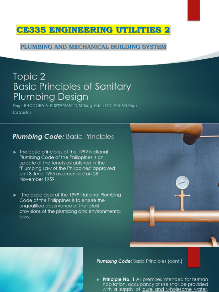 Topic 2 Basic Principles of Plumbing 2024 | PDF | Plumbing | Journeyman