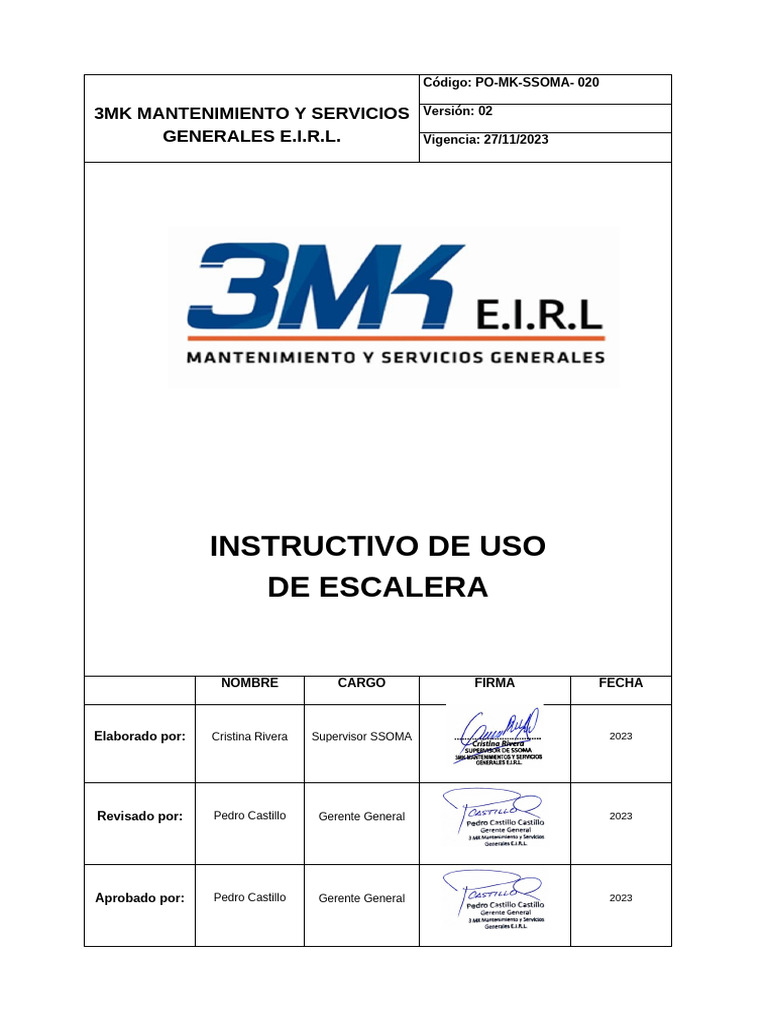 Instructivo ESCALERA | PDF | Escalera | Escalera