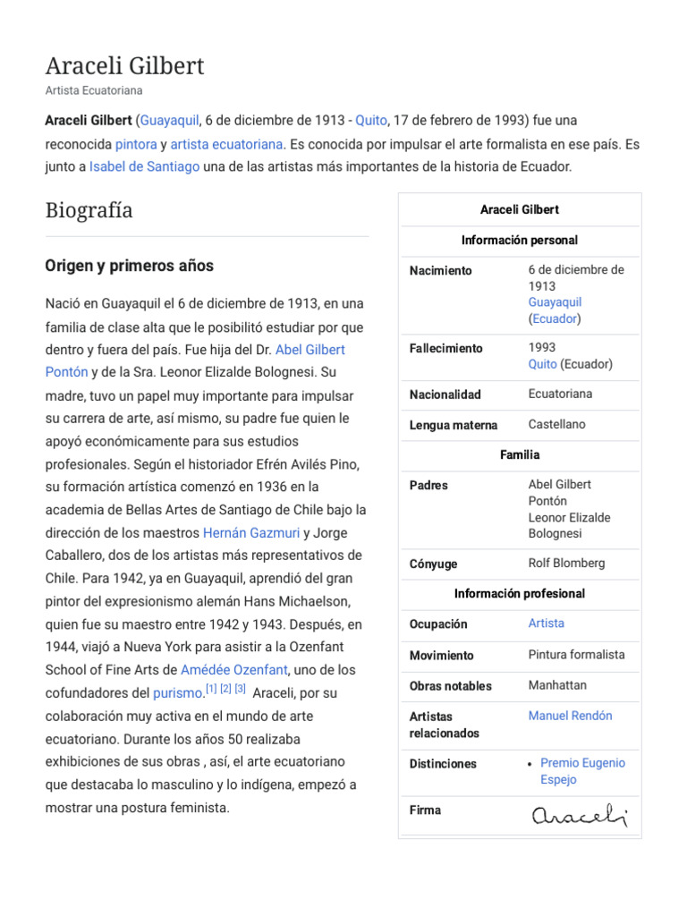 Araceli Gilbert - Wikipedia, La Enciclopedia Libre | PDF | Las artes
