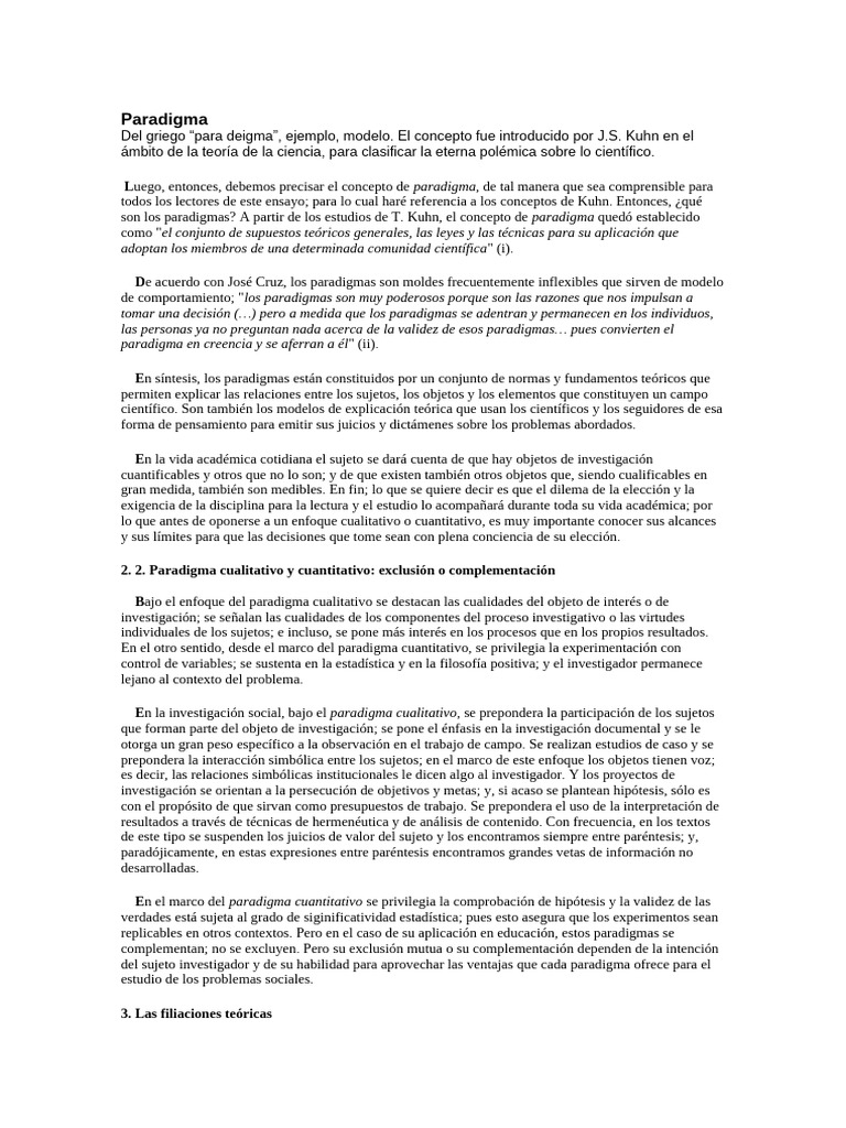 Paradigma | PDF | Paradigma | Teoría