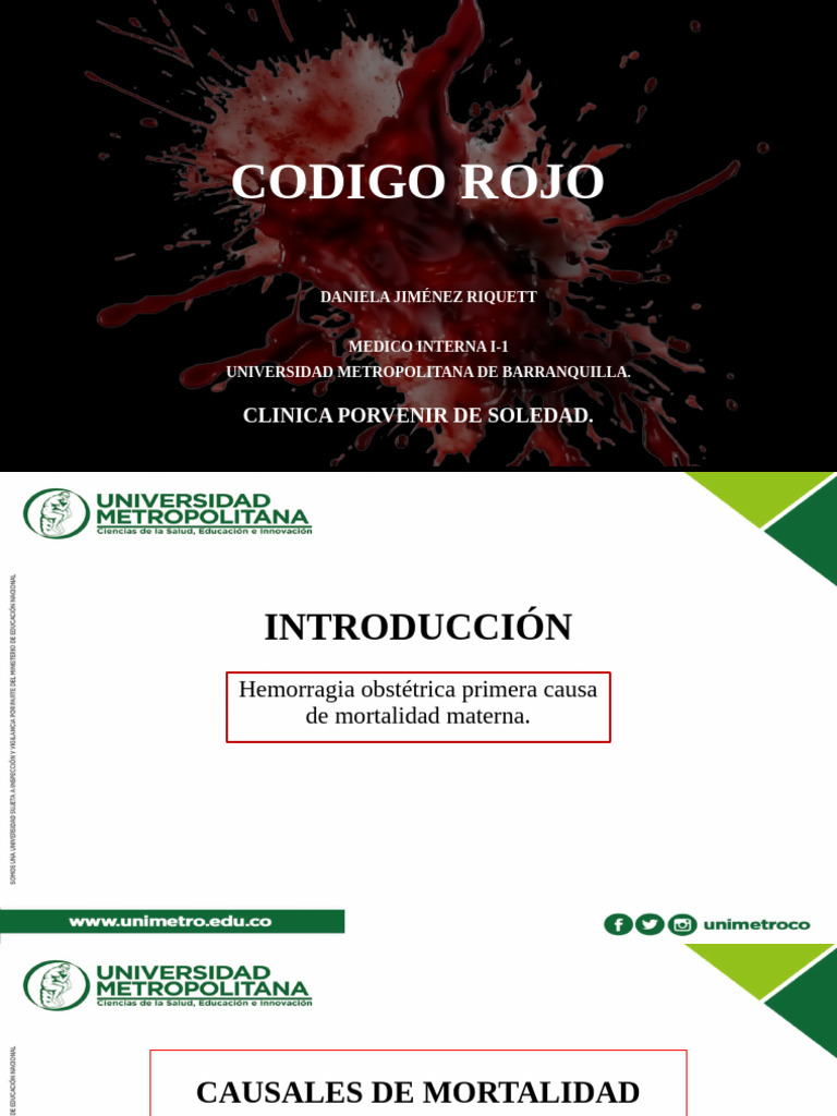 Código Rojo en Hemorragia Obstétrica | PDF | Parto | Periodo posparto