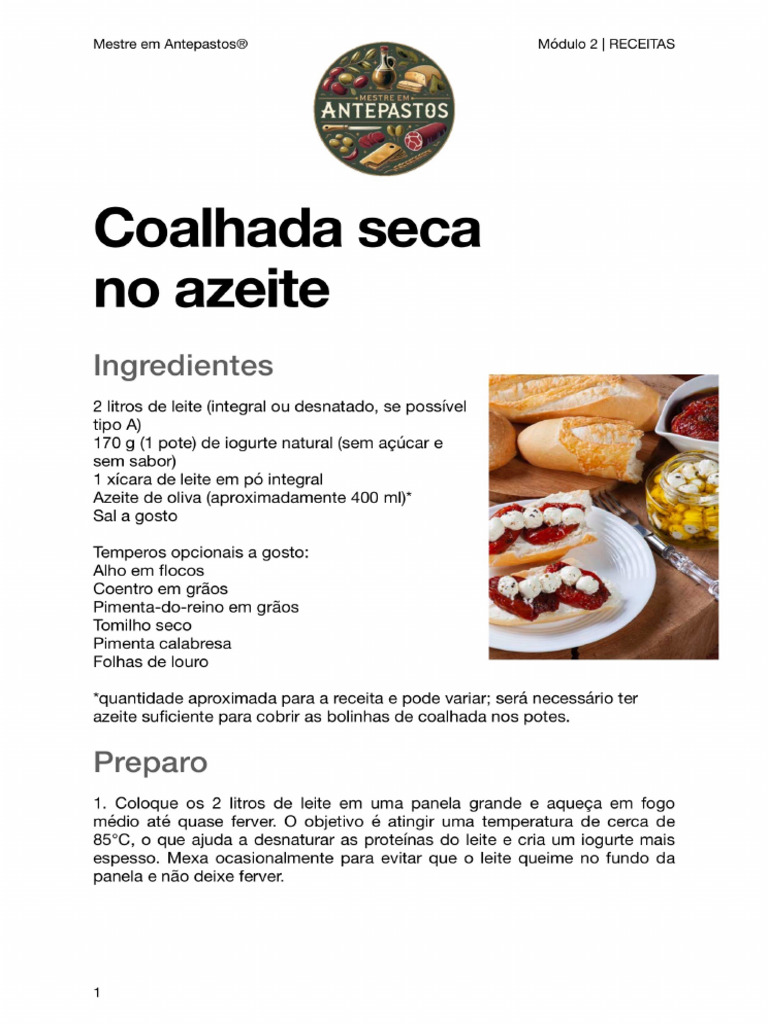 2 9 Coalhada Seca No Azeite Grazie Canella | PDF