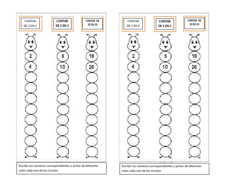 ACTIVIDAD CONTEO 2 EN 2 5 EN 5 Y 10 EN 10 FECHA 22 JULIO | PDF