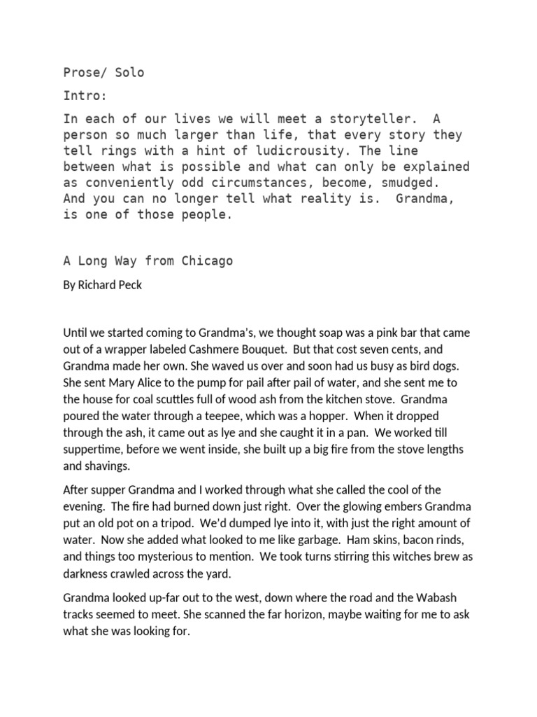 A Long Way From Chicago Prose Pieces | PDF | Train