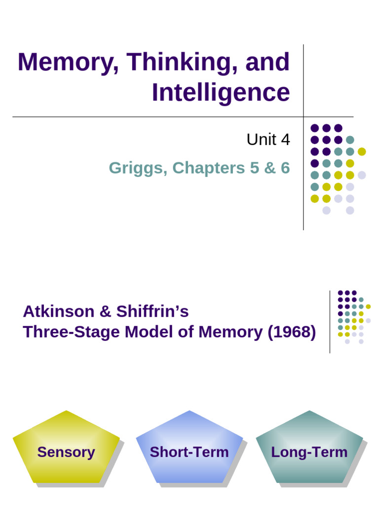 Griggs, Chapters 5 and 6 - Unit 4 Lecture | PDF | Memory | Wechsler Adult Intelligence Scale