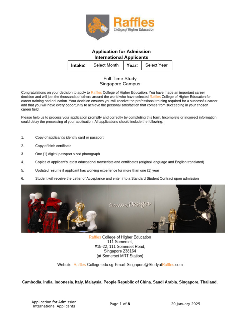 RCHE-Application-Form-International-20Jan2024-R | PDF | Cost Of Living ...