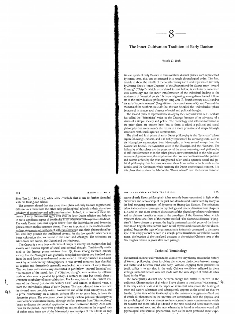 Inner Cultivation Tradition in Early Daoism-1 | PDF
