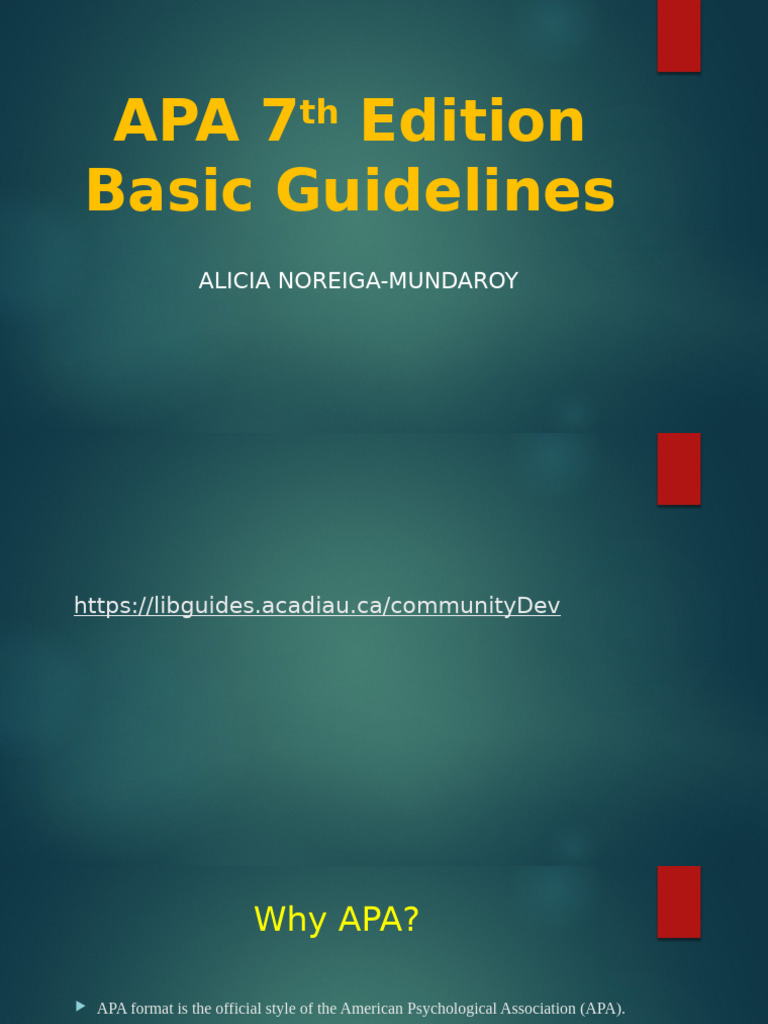 APA 7th Edition Basic Guidelines | PDF | Apa Style
