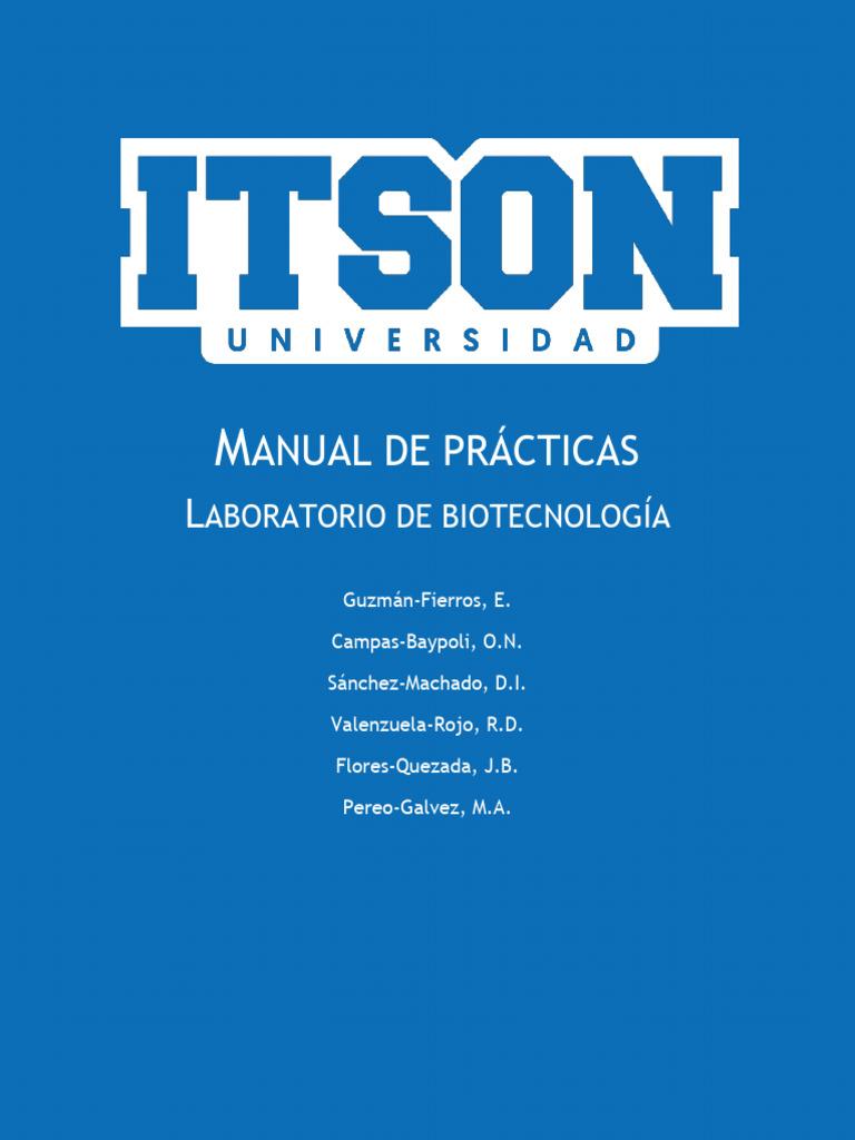 Manual de prÃ¡cticas de BIOTECNOLOGIA | PDF | Laboratorios | Biotecnología