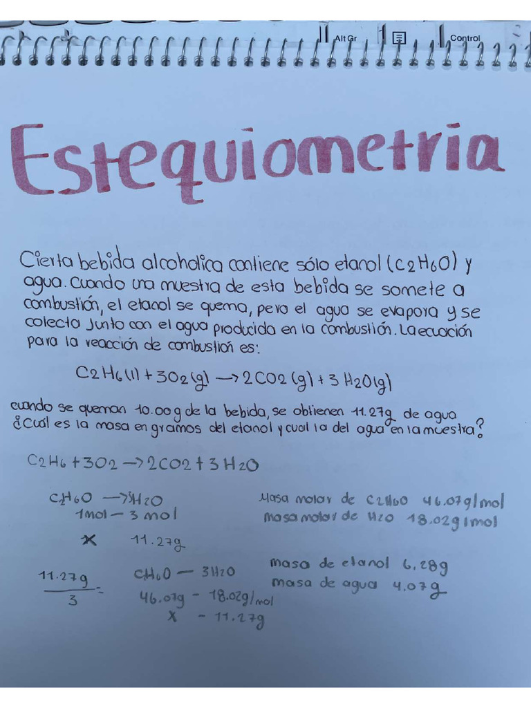Ejercicios Estequiometria | PDF