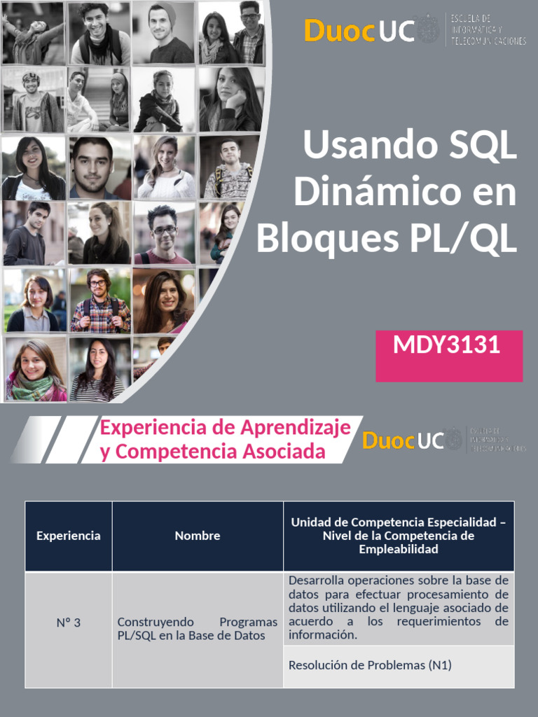 SQL Dinámico en PL/SQL: Guía Práctica | PDF | SQL | Pl / Sql