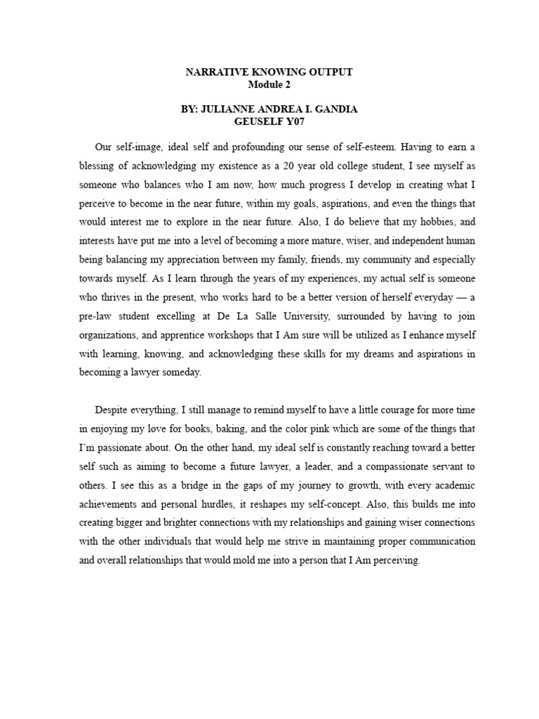 (Gandia) Narrative Knowing Output 2 Final | PDF | Theory | Concept