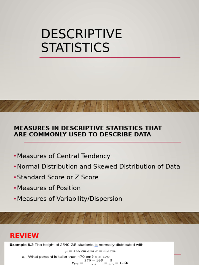 Descriptive Statistics Overview | PDF | Statistics | Descriptive Statistics