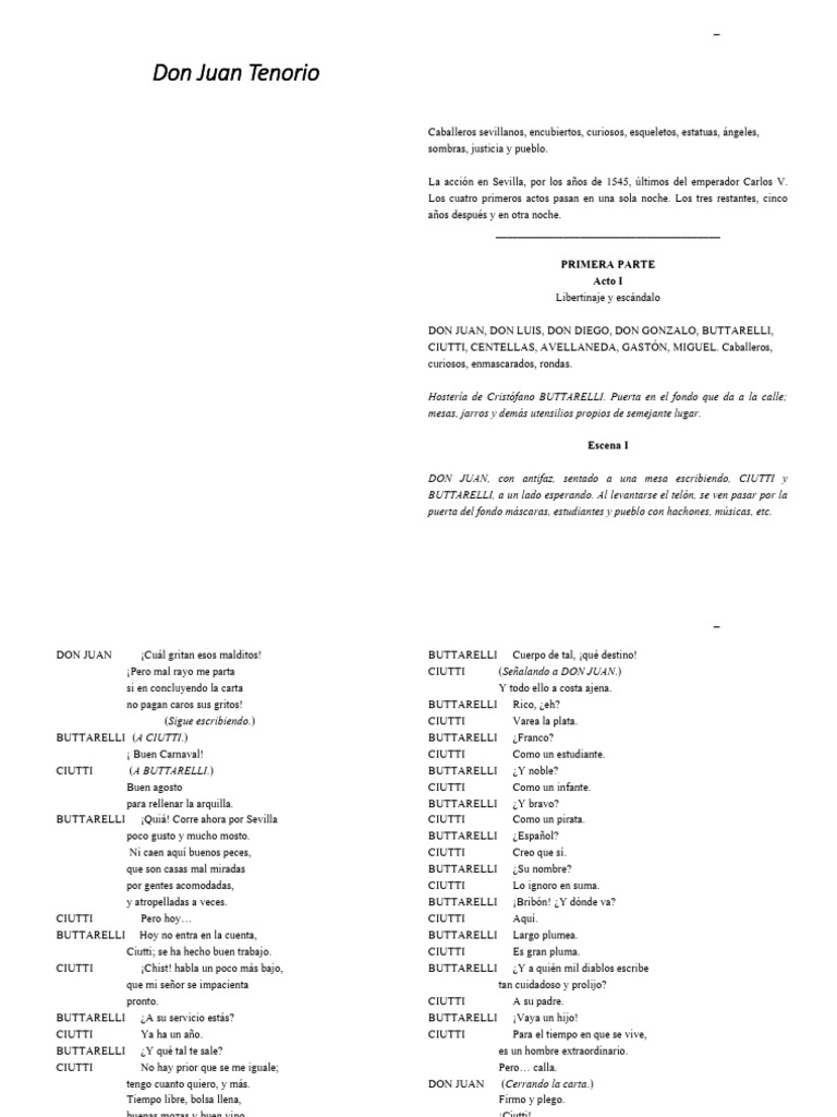 Drama de Don Juan Tenorio en Sevilla | PDF | Don Juan | Obras basadas ...