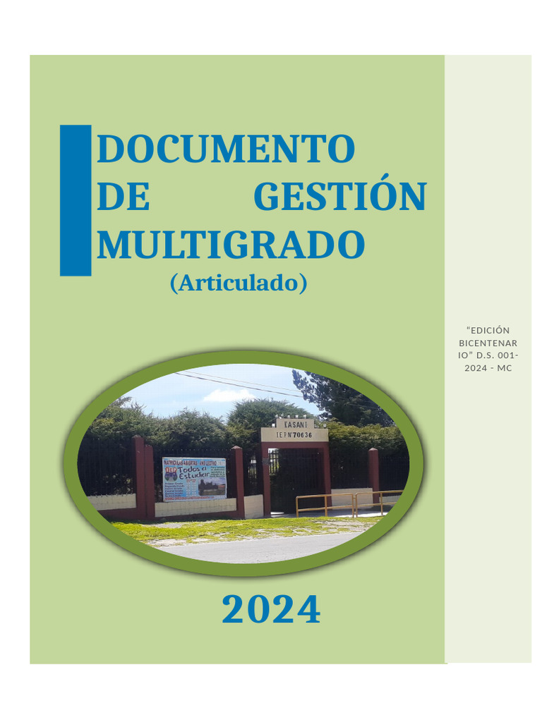 DOCUMENTO DE GESTIÓN MULTIGRADO - 2024 | PDF